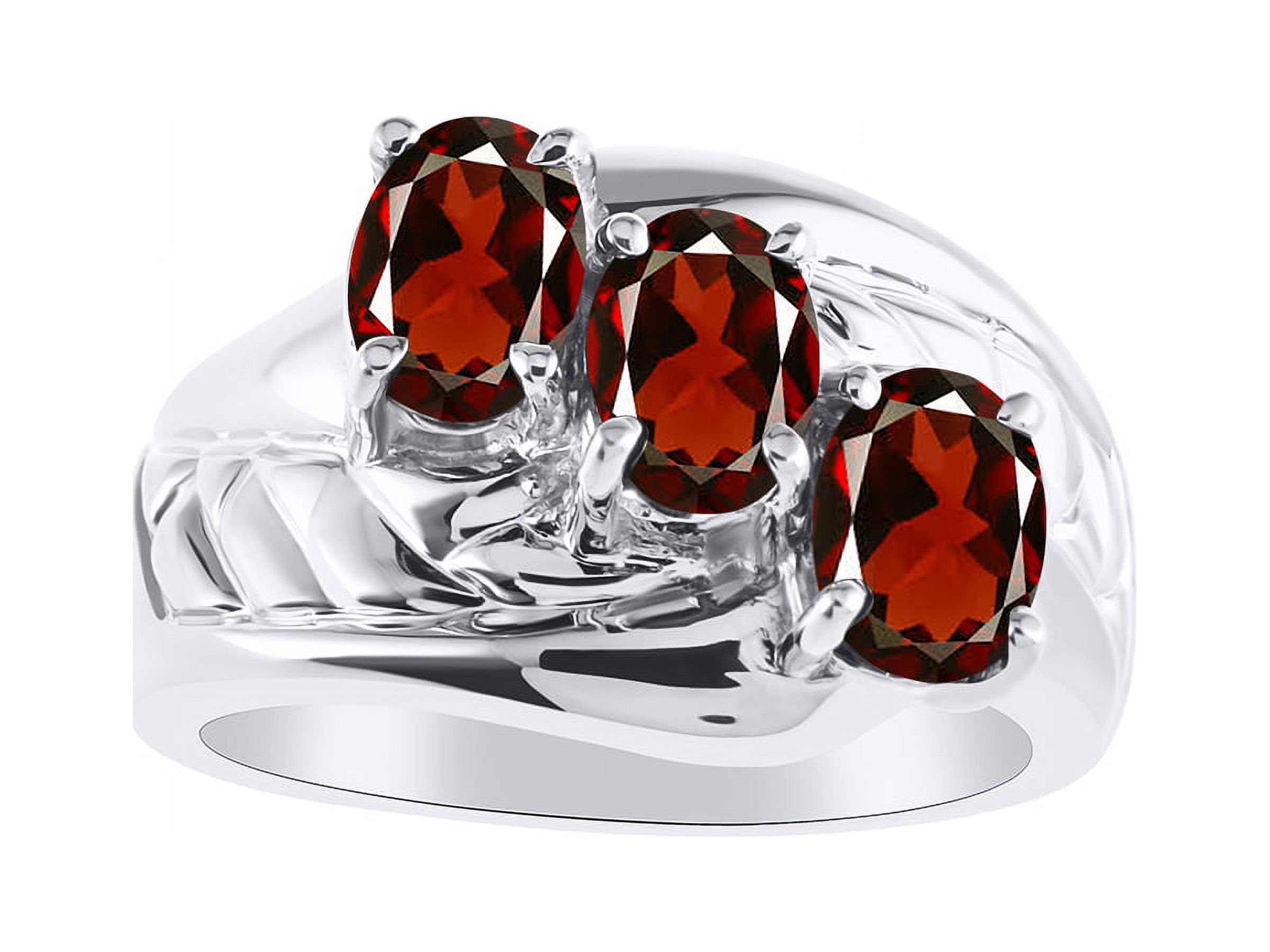 Primal Gold 10 Karat White Gold Polished Geniune Rhodolite Garnet ...