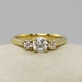 3-Stone Round Cut Lab Diamond Engagement Ring 14K Yellow Gold Plated ...