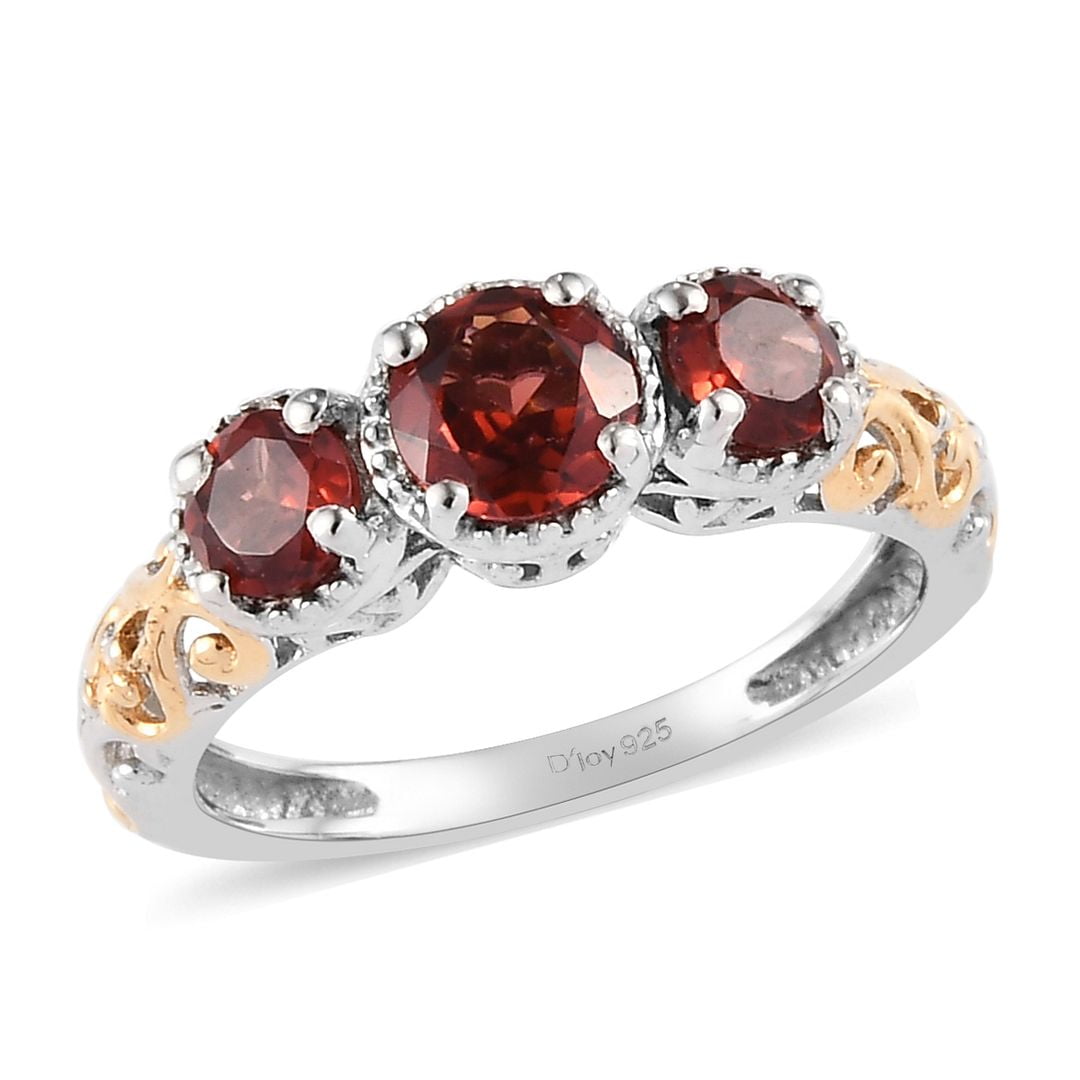 Garnet Red Ring for Women in 925 Sterling Silver - January Birthstone ...