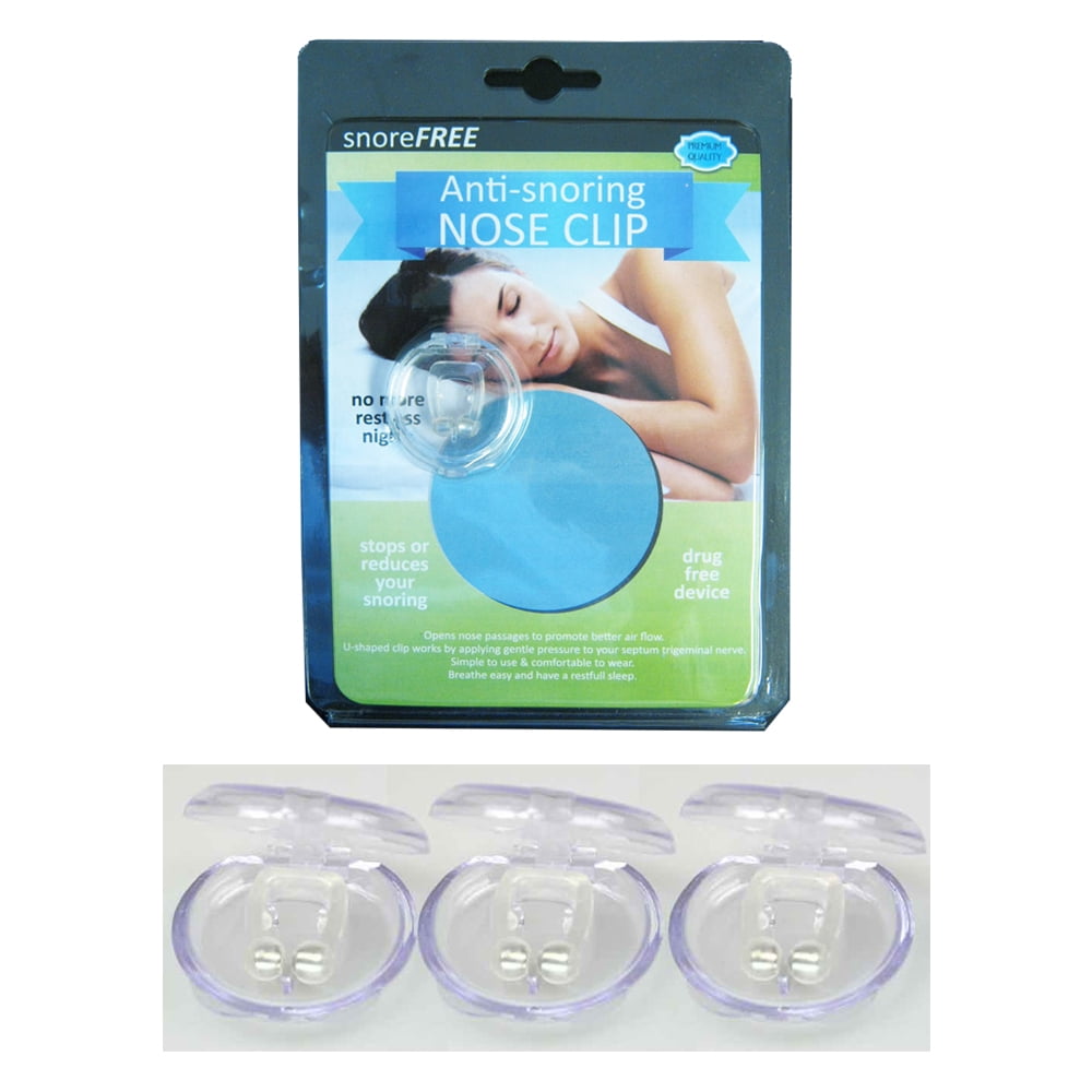 3 Stop Snore Anti Snoring Nose Clip Sleep Aid Guard Night Device Tv ...