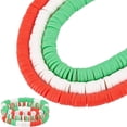 3 Strand 3 Colors Flat Round Handmade Polymer Clay Beads Disc Heishi ...