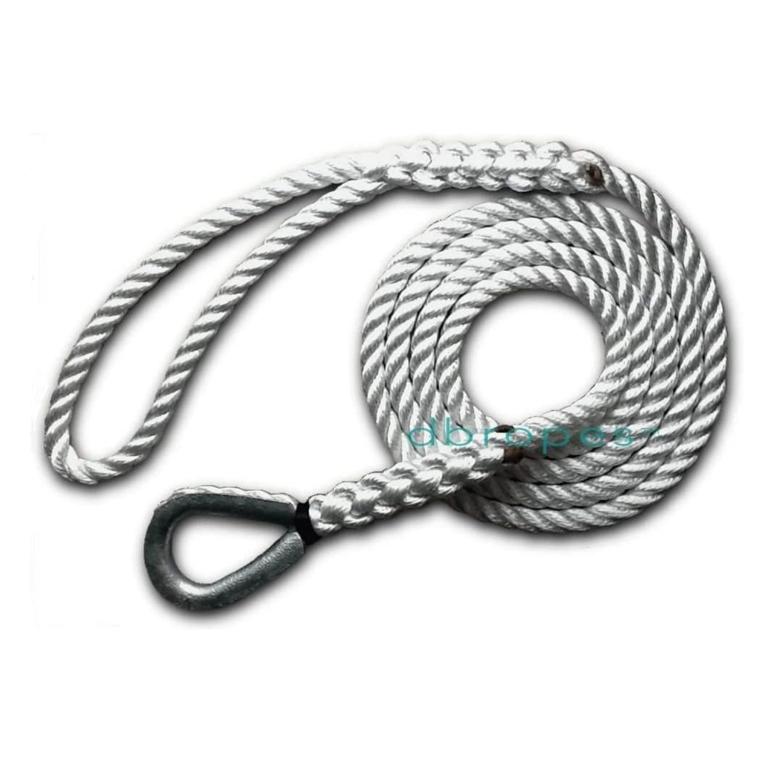 3 Strand Mooring Pendant 100% Nylon Rope with Heavy Duty Thimble Made ...