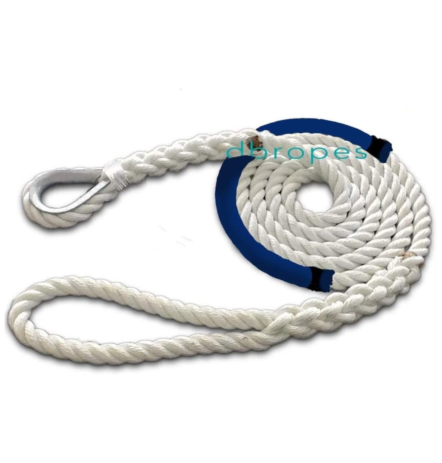 3 Strand Mooring Pendant Line 100% Nylon Rope Premium 1/2" X 12' with ...