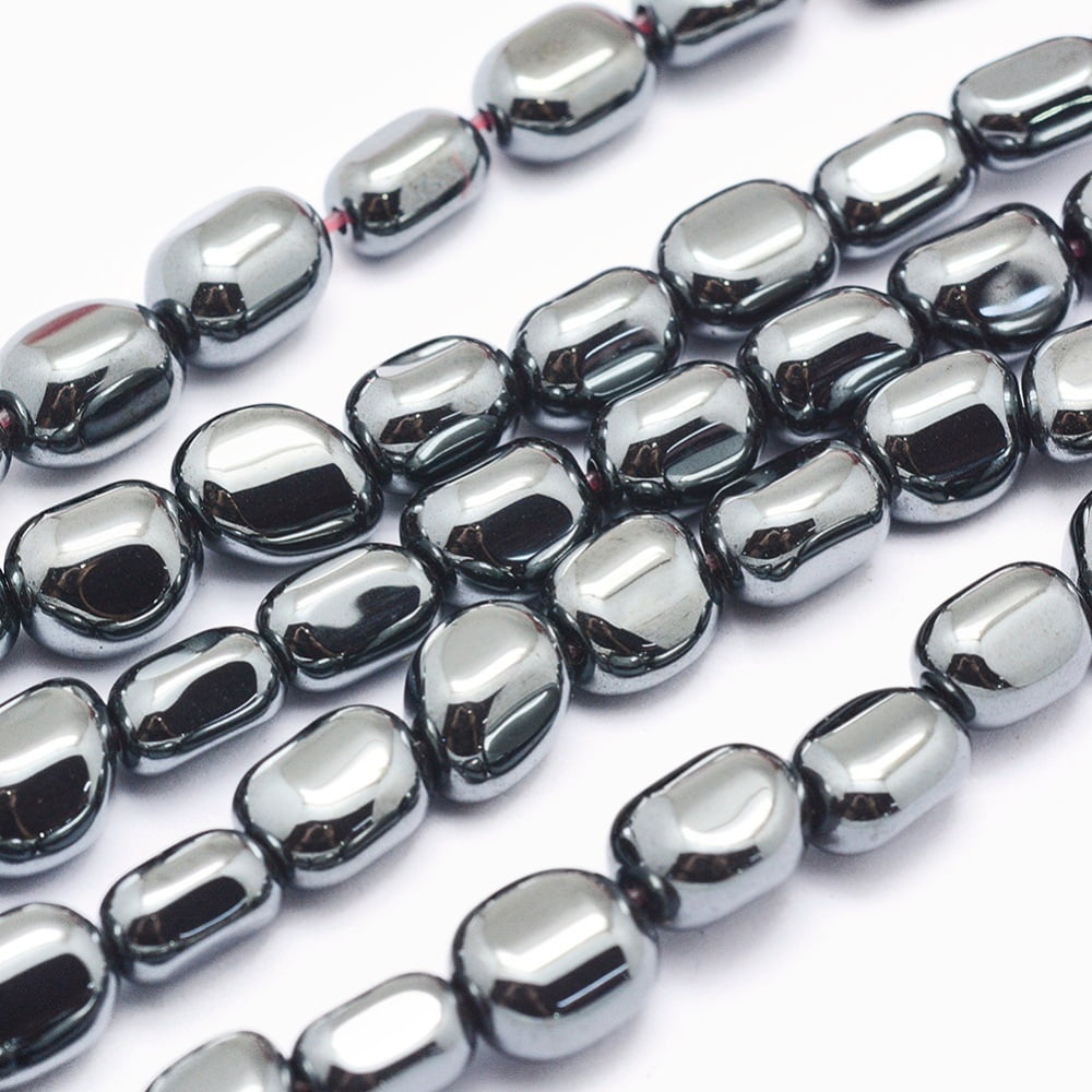 3 Strand Non-magnetic Hematite Beads Strands Nuggets Original Color 9x5 ...