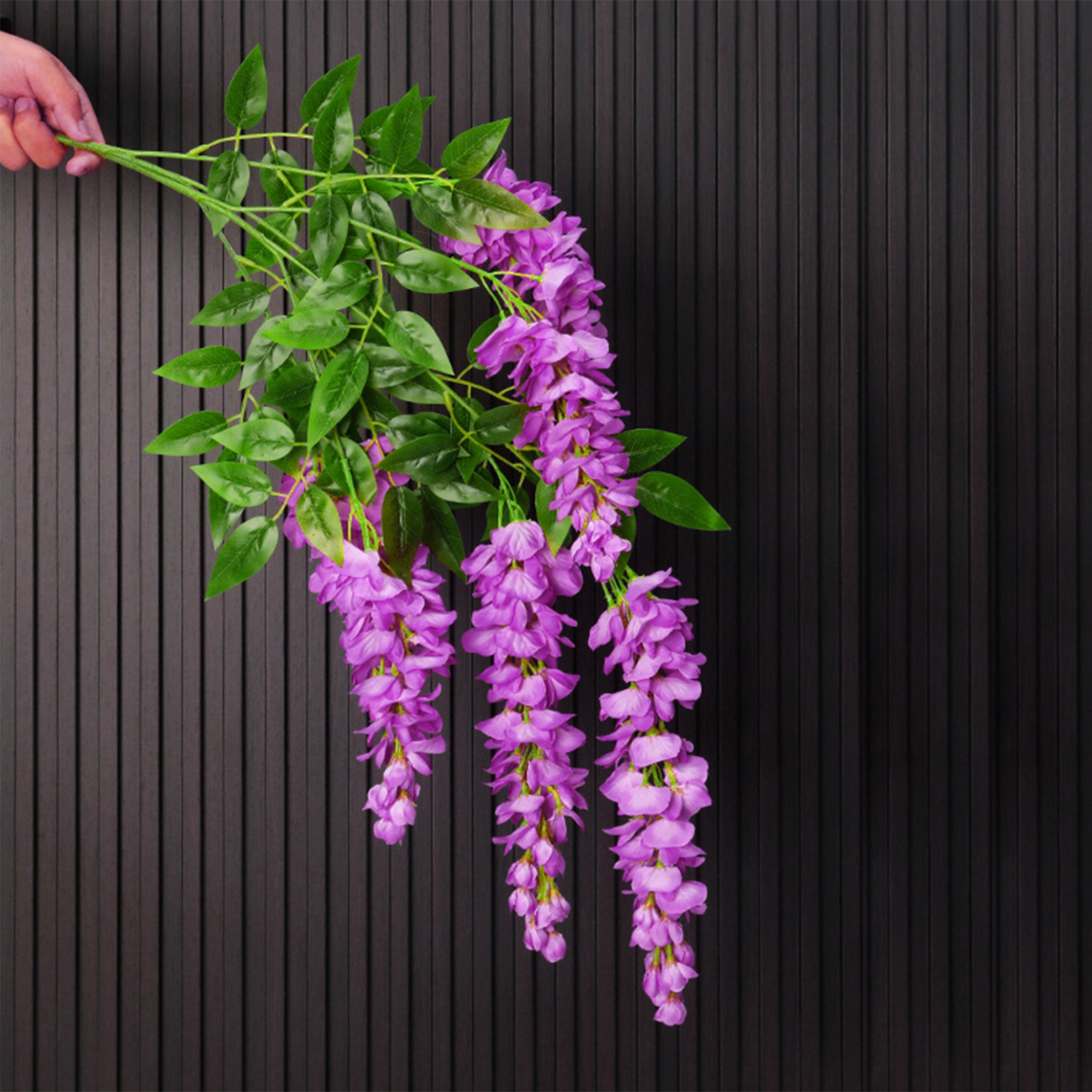 3 Strands 37.8'' Silk RoseViolet Wisteria Artificial Flowers, Fake ...