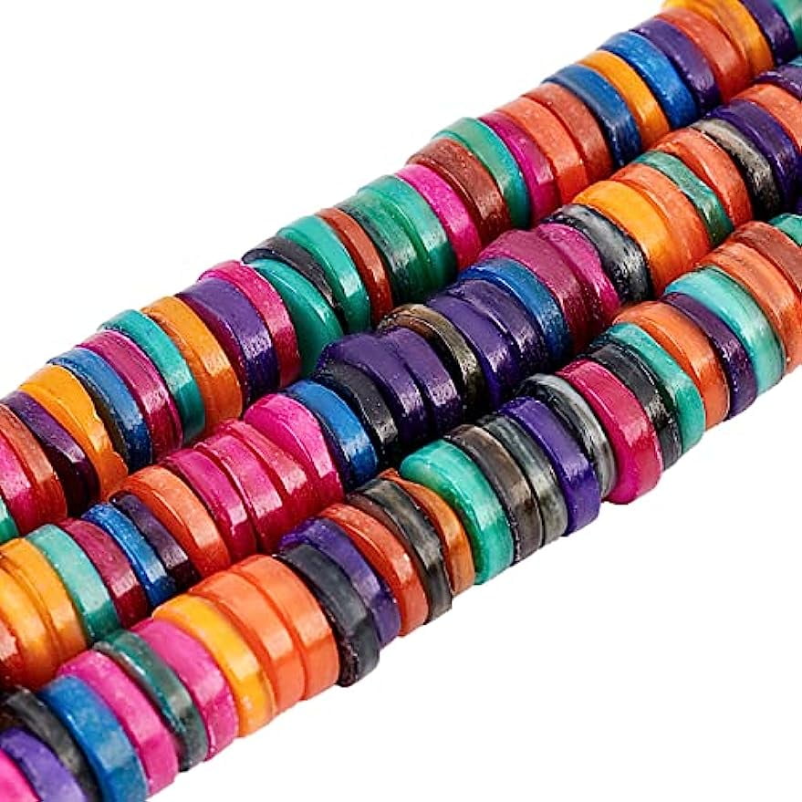 3 Strands 600pcs 8mm Heishi Beads Strands Mixed Color Dyed Natural ...