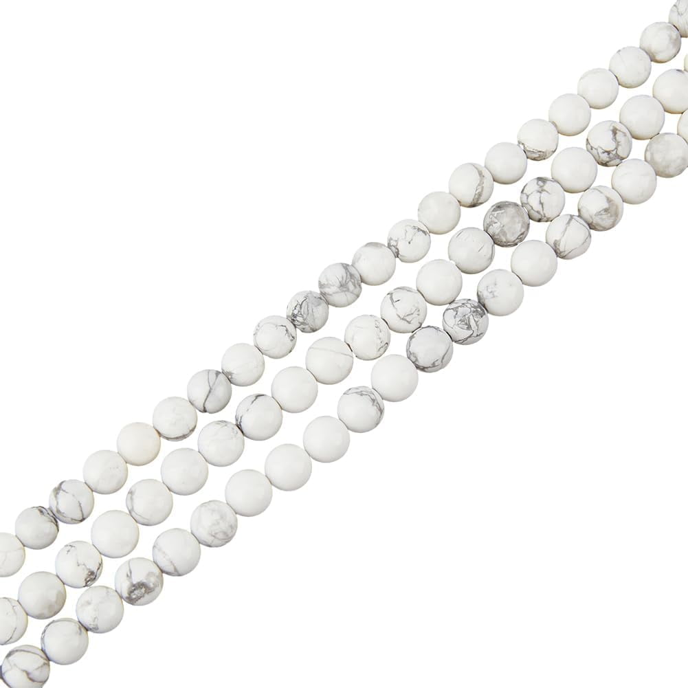 3 Strands Round Natural Howlite Bead Strands 6mm About 195pcs Round ...