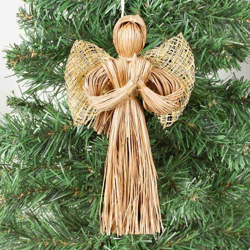 3 Straw Angels with Wire Stand - Handcrafted Holiday Décor - Walmart.com