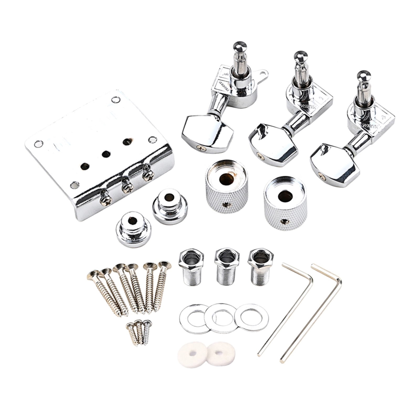 3 String Electric Guitar Bridge Upgrade With Tuning Pegs Control Knobs ...