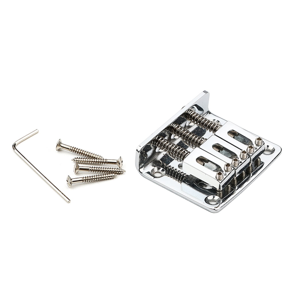 3 String Hard Tail Fixed Guitar Bridge with Screws & Wrench Top Load ...