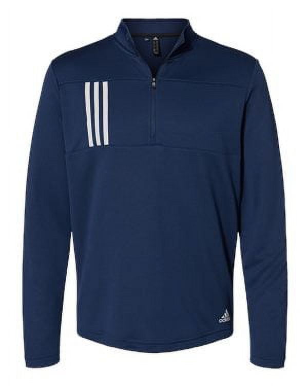 Adidas 3-Stripes Double Knit Quarter-Zip Pullover Athletic Jacket (Men ...
