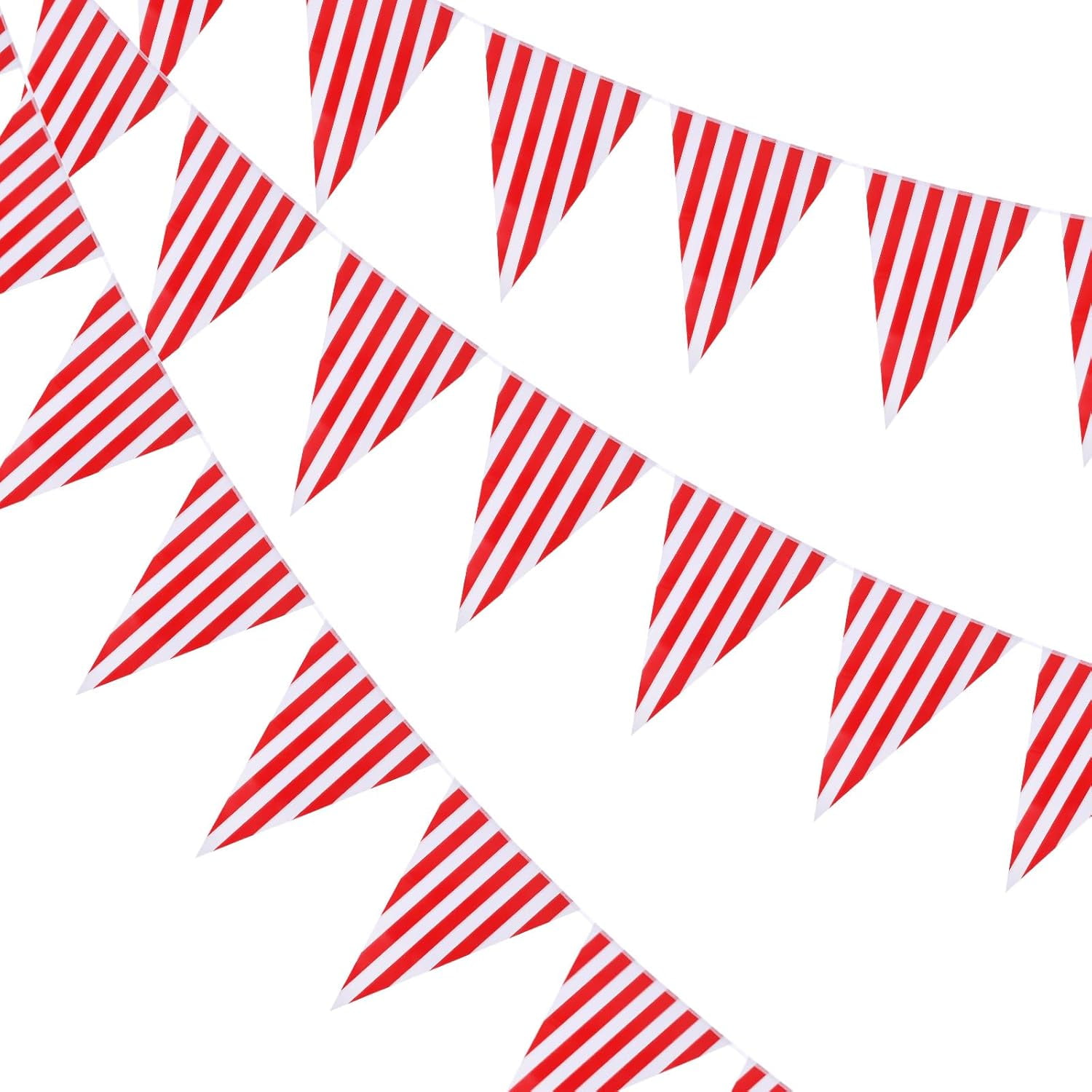 3 Strips 8.2ft Red and White Striped Pennant Banner Carnival ...