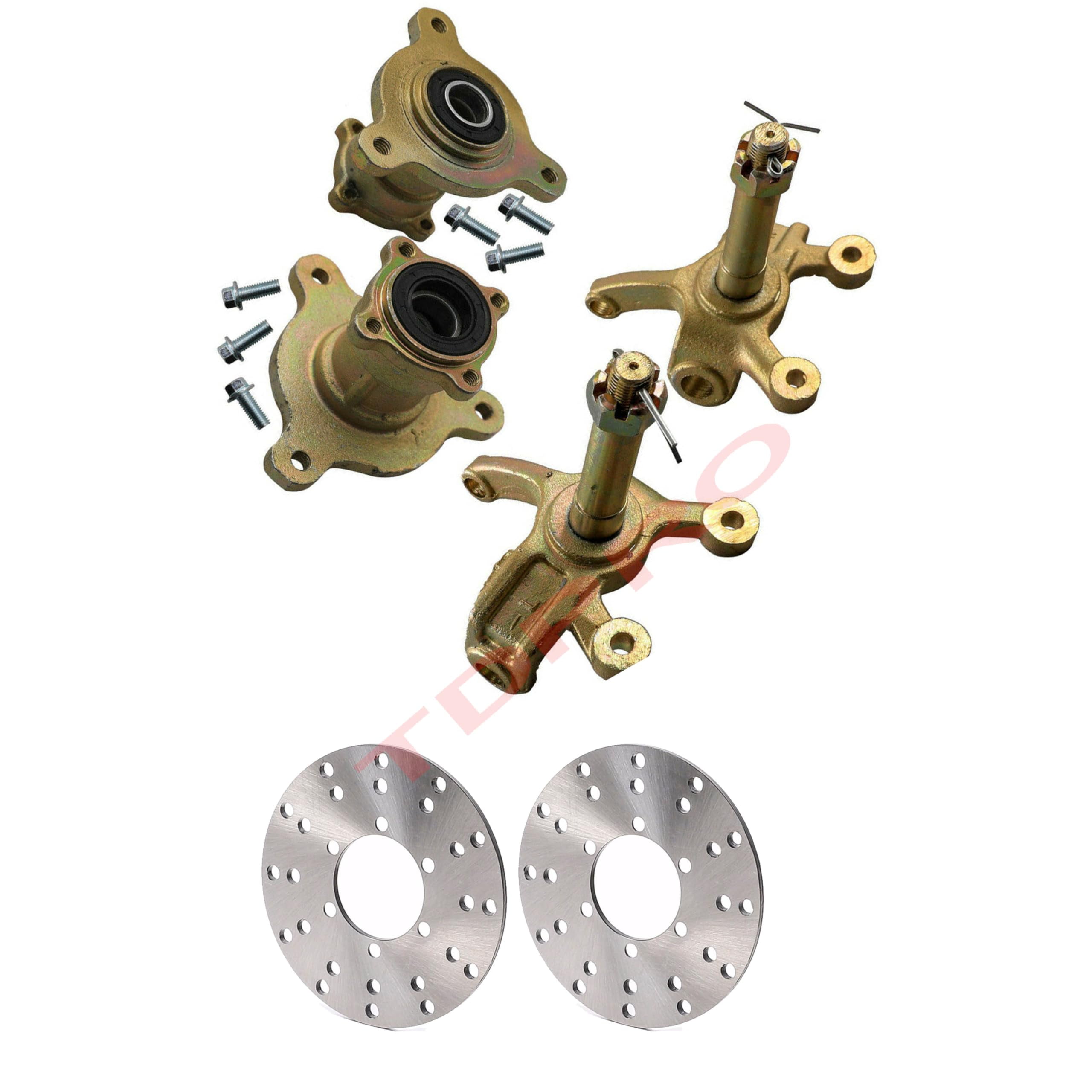 3 Stud Front Wheel Rim Hub & Steering Spindle Knuckle & Brake Disc ...