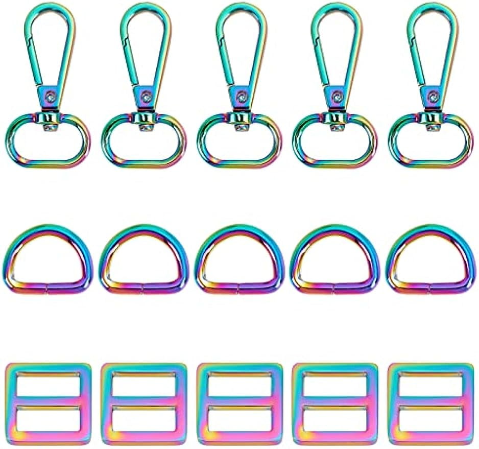 3 Style 15PCS Rainbow Swivel Hook Claw Clasp Include Colorful Swivel ...
