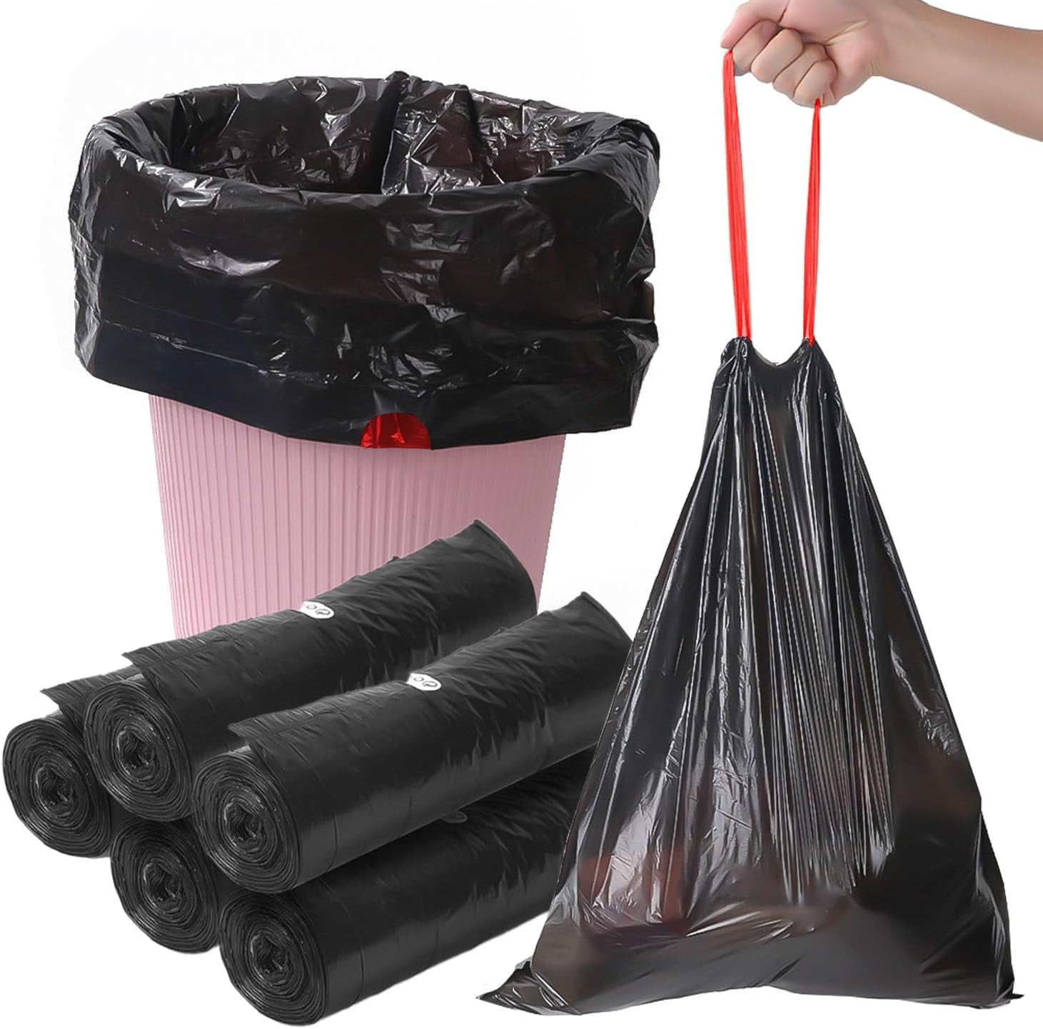3 Style 45 Pcs Trash Bags,Tear-Free Garbage Bags, Separated Unscented ...