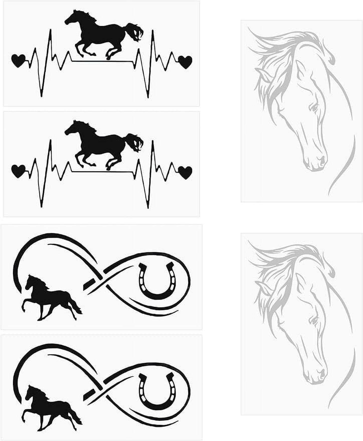 3 Style 6 Sheets Horse Car Stickers 3D Plastic Wall Decals Horse ...