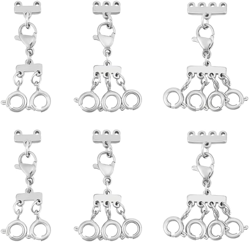 3 Style 6pcs Necklace Layering Clasps Stainless Steel Lobster Claw ...