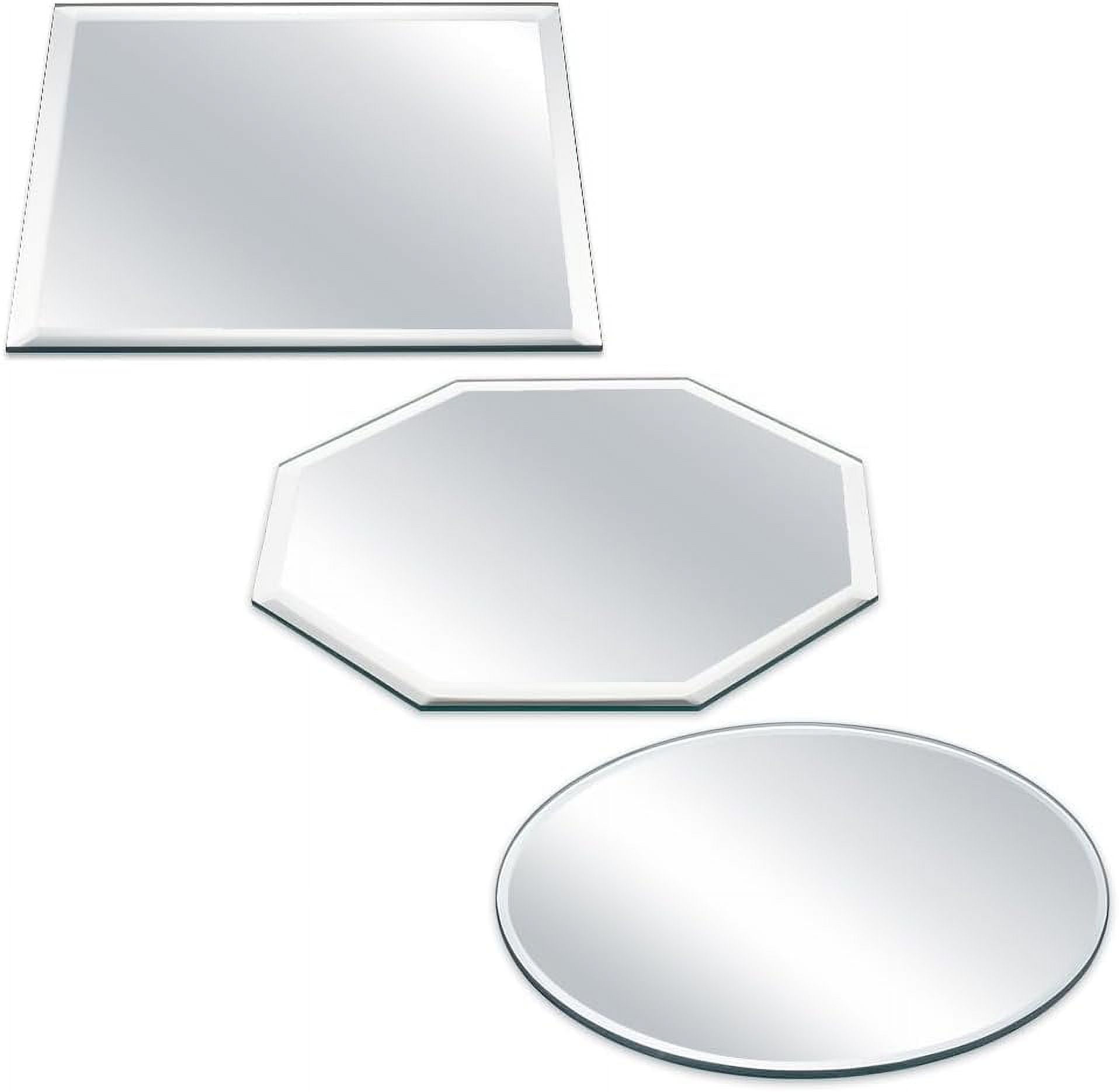 3 Style Beveled Glass Mirror 6x6 inch Square & Round & Octagon Mirror ...