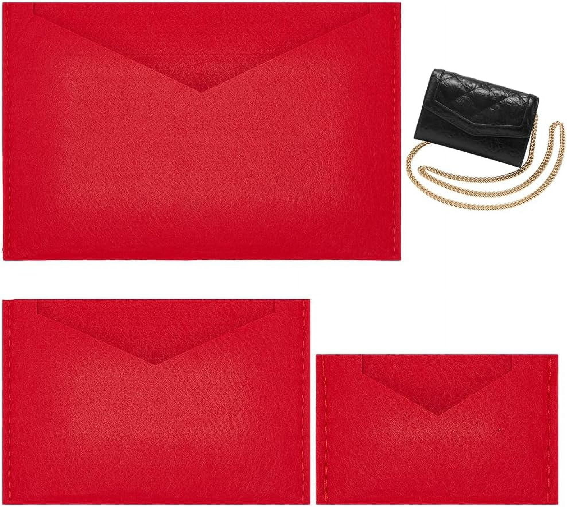 3 Style Felt Handbag Organizer Insert 3pcs Purse Liner Bag Shaper Red ...