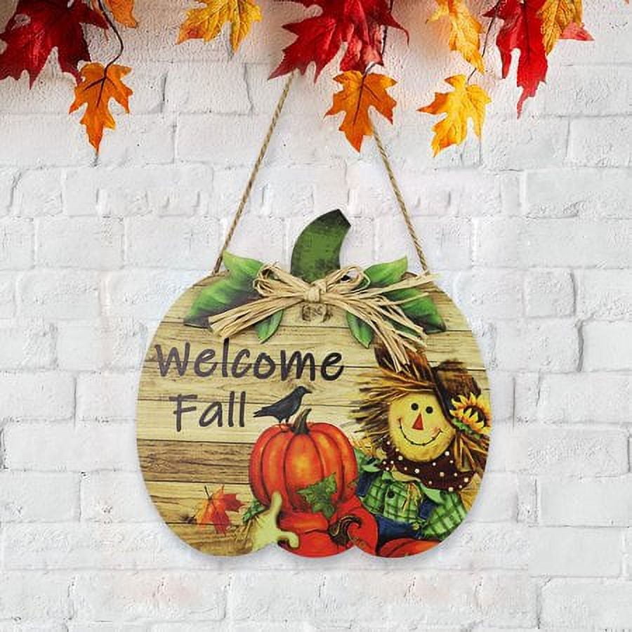 3-Style Rustic Wood Pumpkin Turkey Welcome Sign for Autumn Fall Harvest ...