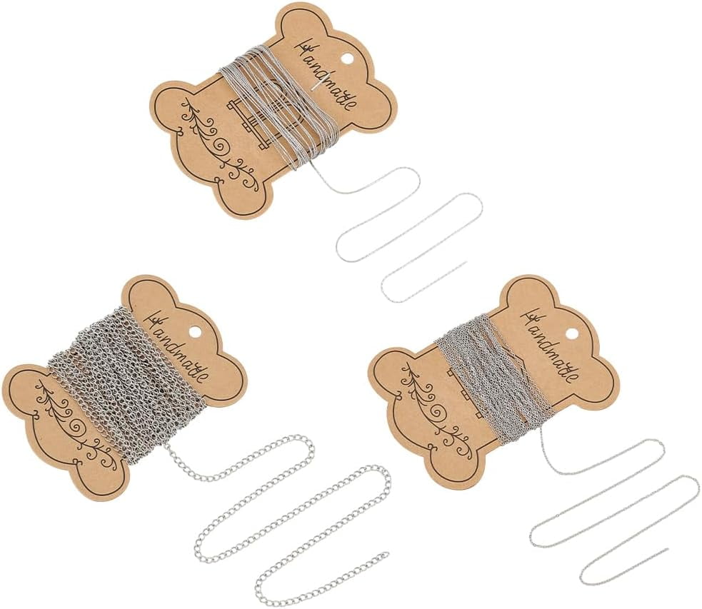 3 Styles 5m/Style Stainless Steel Chains Necklace Chains Curb Chains ...