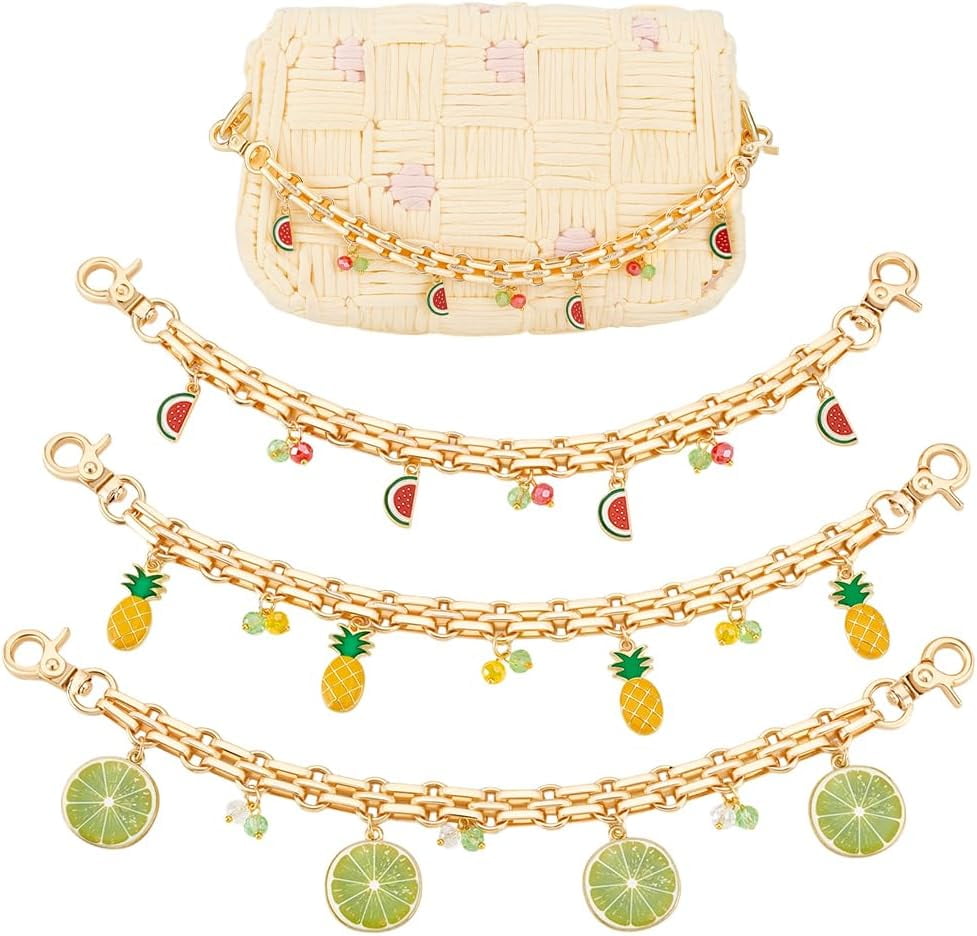 3 Styles Gold Bag Charm Chains 10 inch Decorative Purse Chain with ...