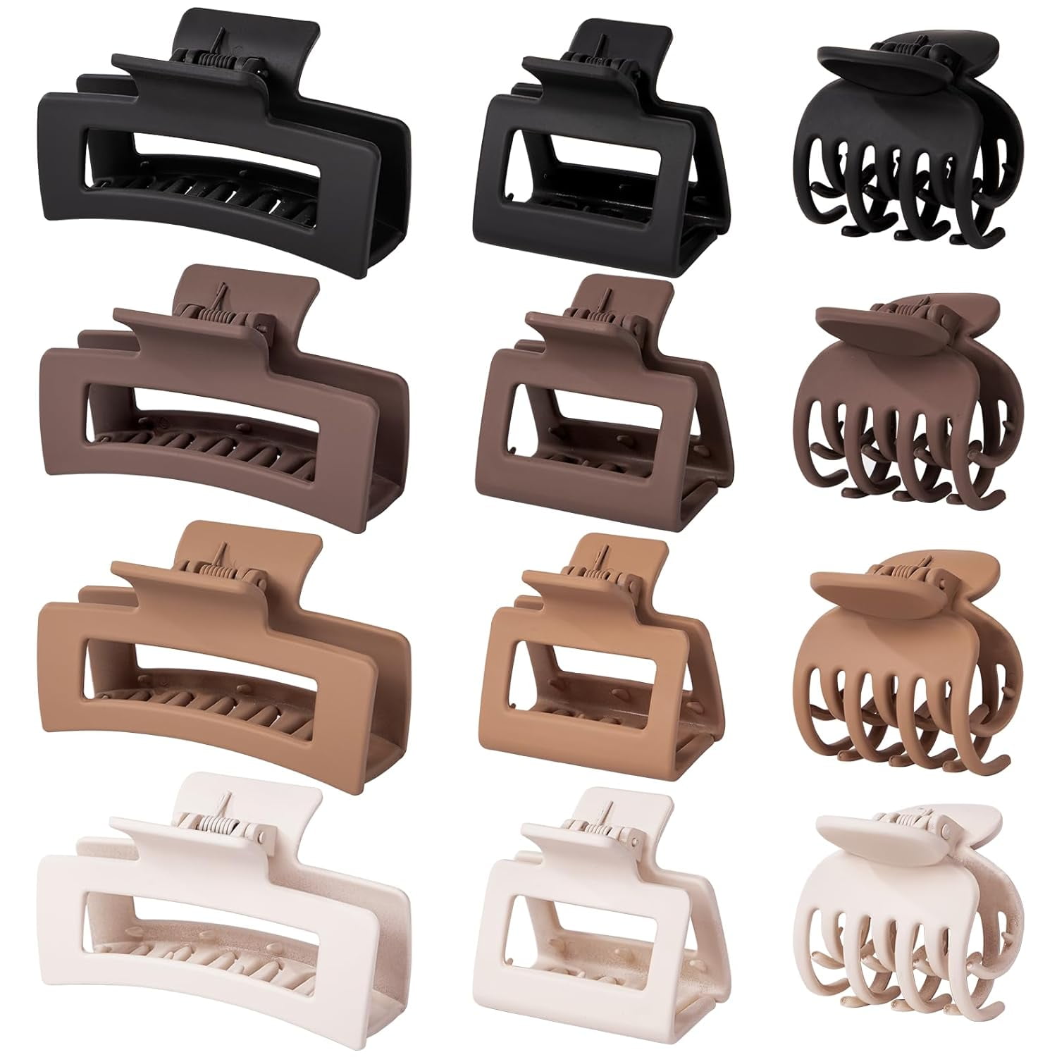 3 Styles Hair Clips for Women - 12 PCS Small Medium Big Claw Clips for ...