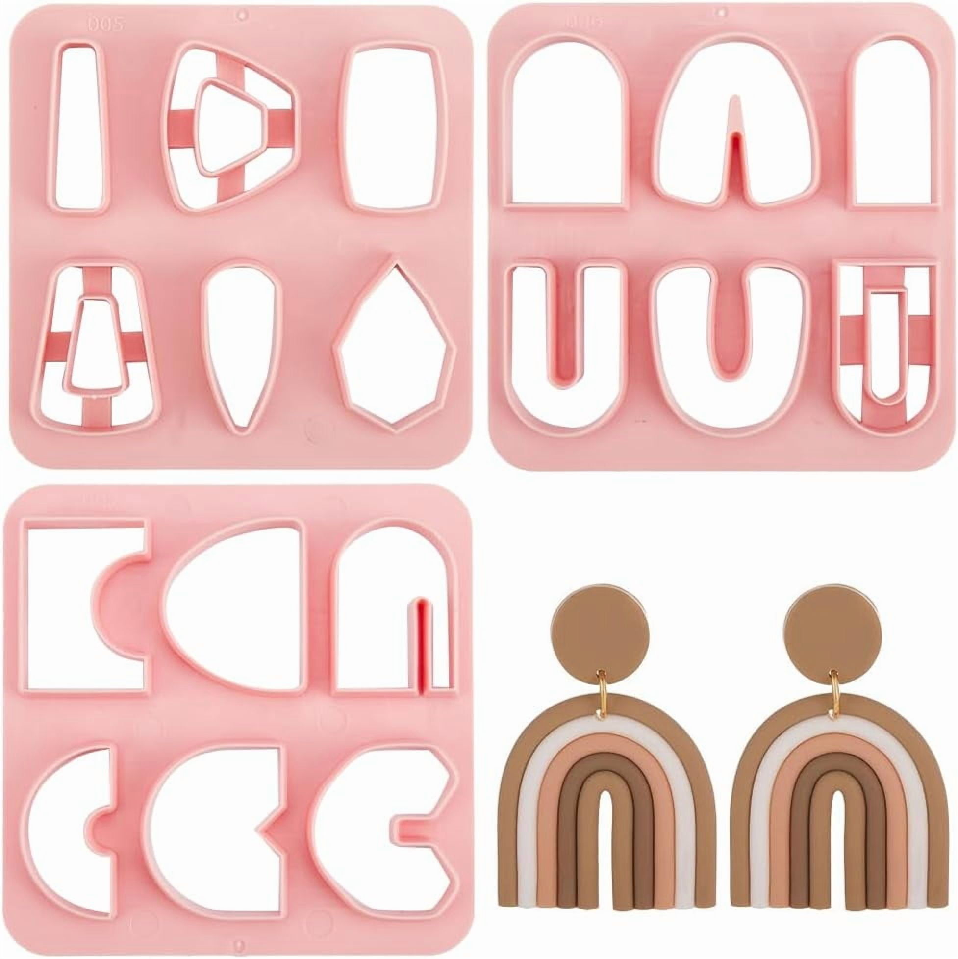 3 Styles Half Round Polymer Clay Cutters Pink Arch Plastic Clay Cutters ...