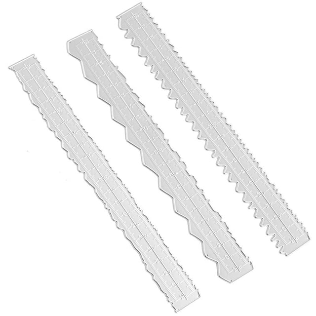 3 Styles Irregular Edge Ruler,Metal Craft Ruler Paper Tearing Ruler for ...