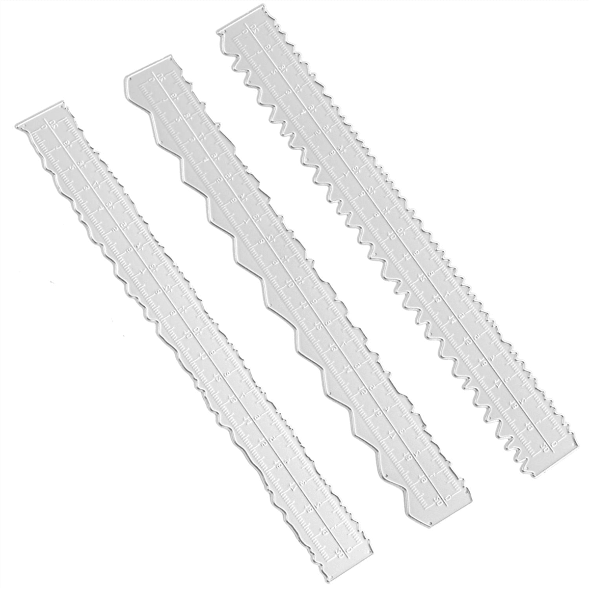 3 Styles Irregular Edge Ruler,Metal Craft Ruler Paper Tearing for ...