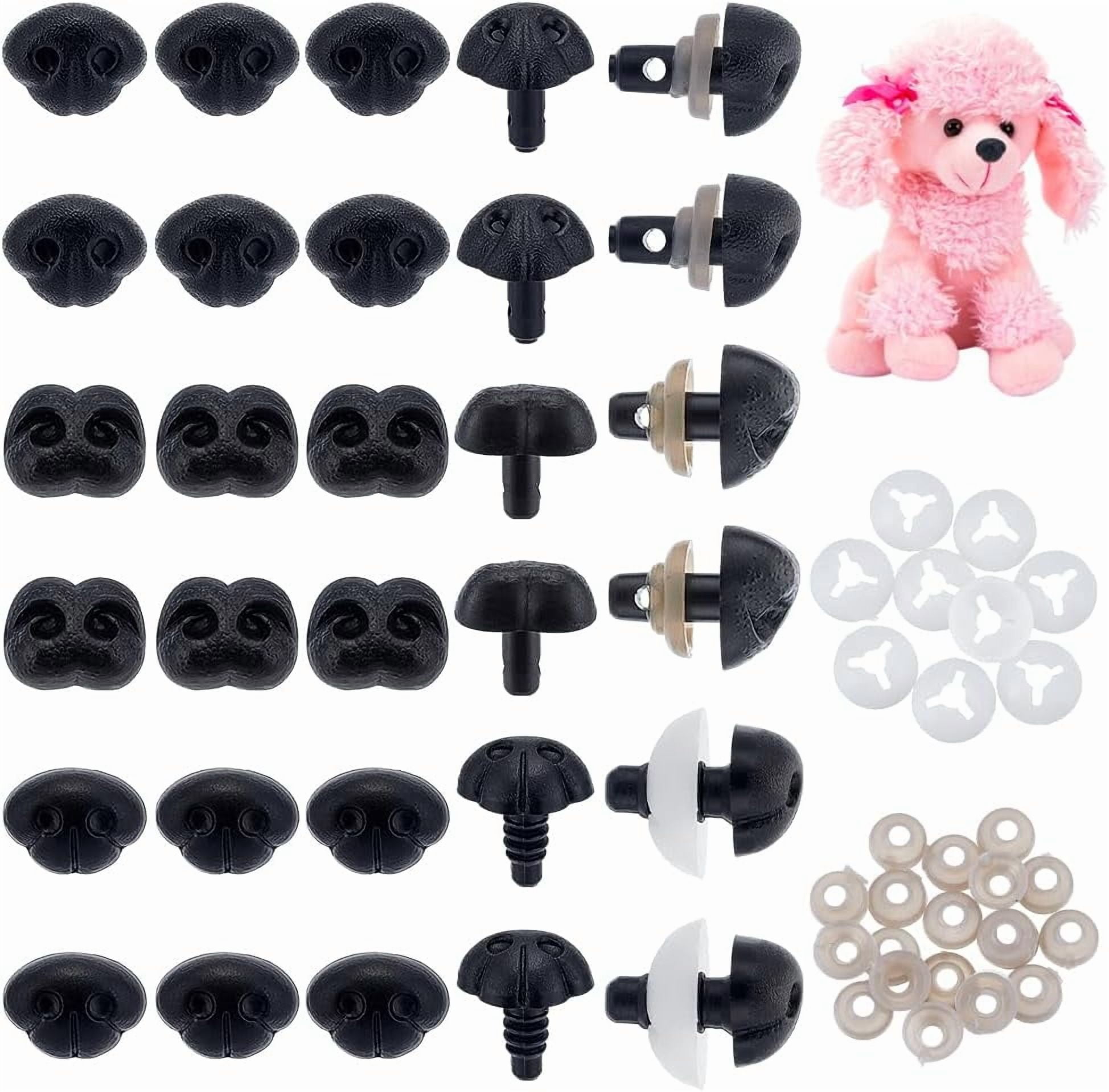 3 Styles Large Safety Noses 30 pcs Plastic Safety Noses 18mm Black ...