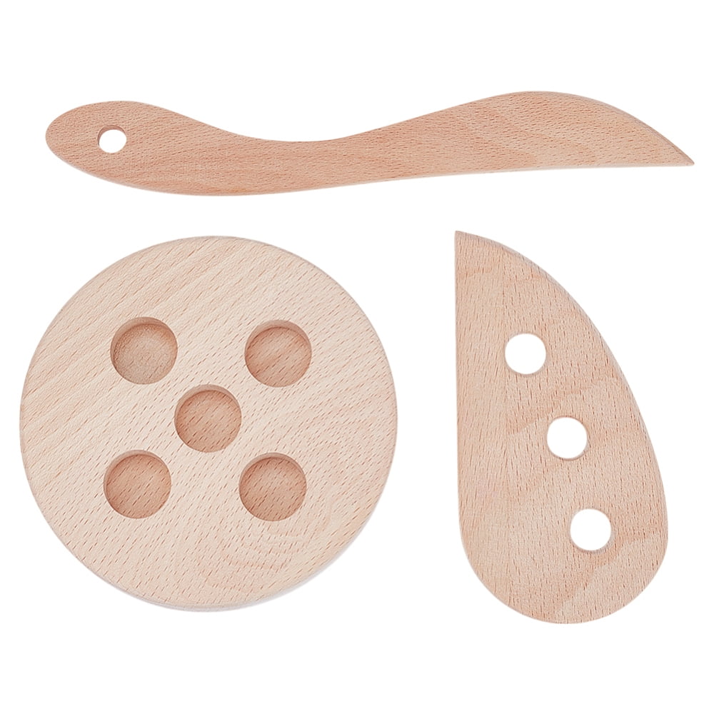3 Styles Wooden Ceramic Throwing Rib Tools Angled Profile Pottery Ribs ...