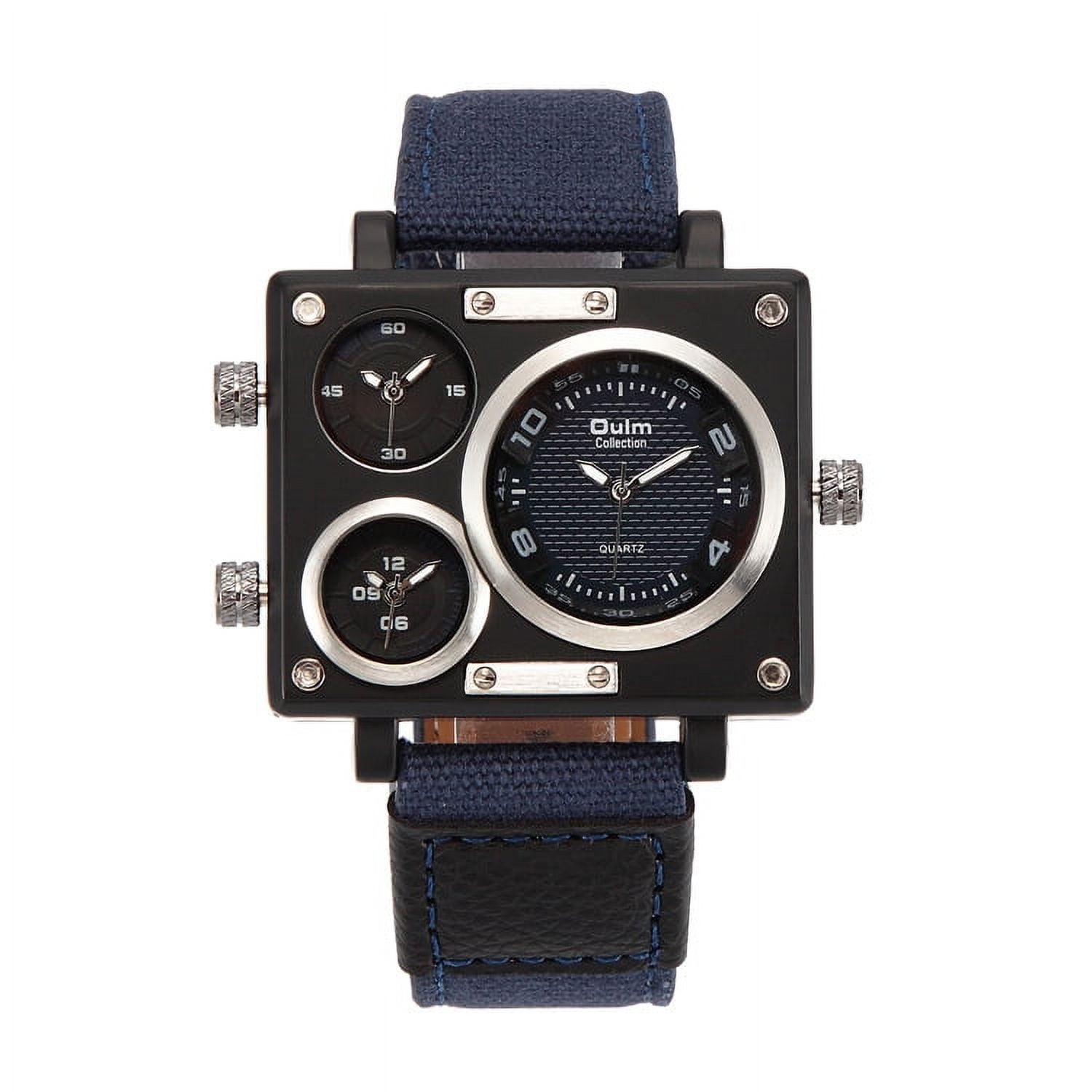 3 Sub-dials Quartz Mens Watches Luminous Pointer Fashion Leather Strap ...