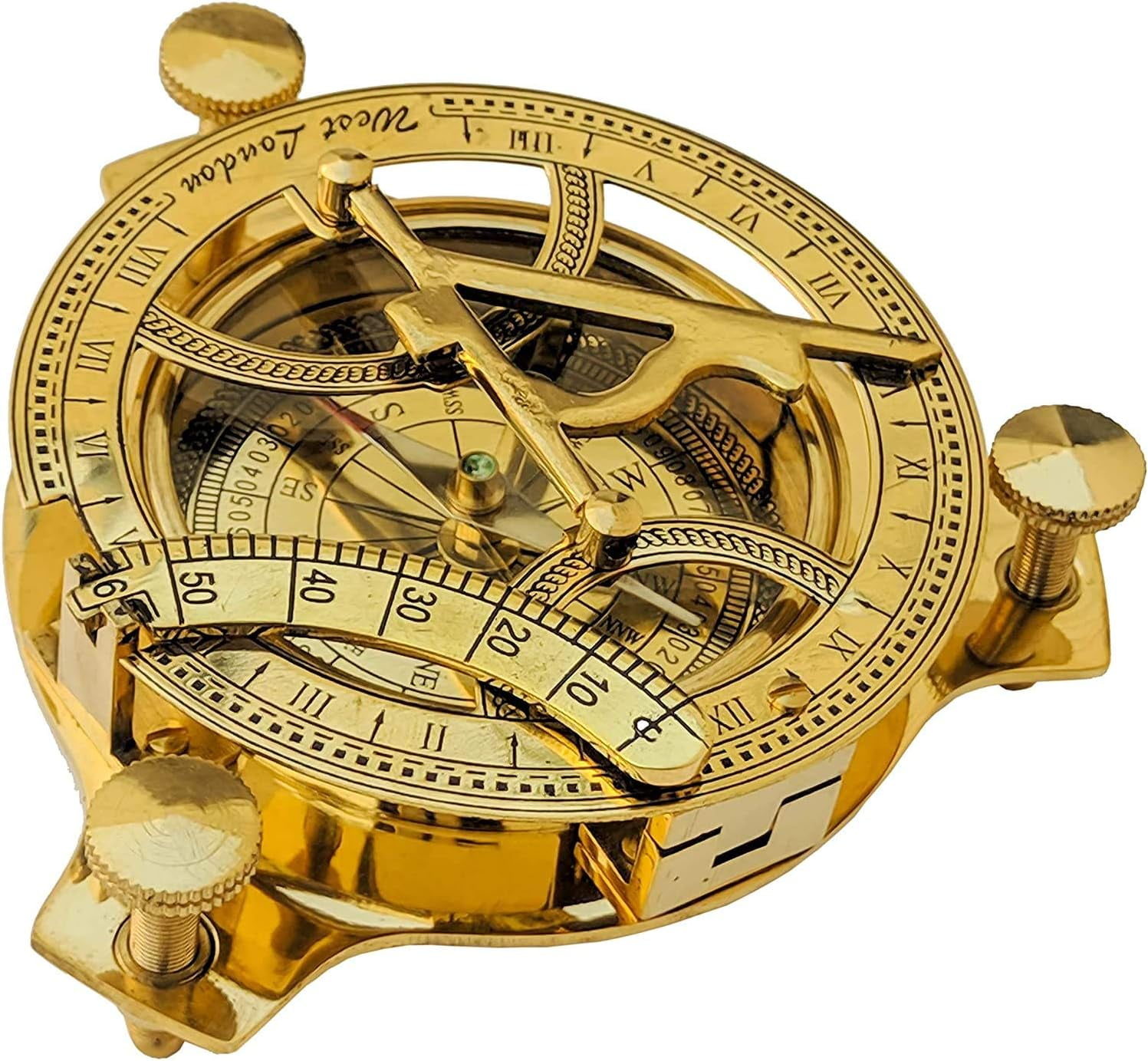 3" Sundial Compass - Solid Brass Sun Dial Rustic Vintage Home Decor ...