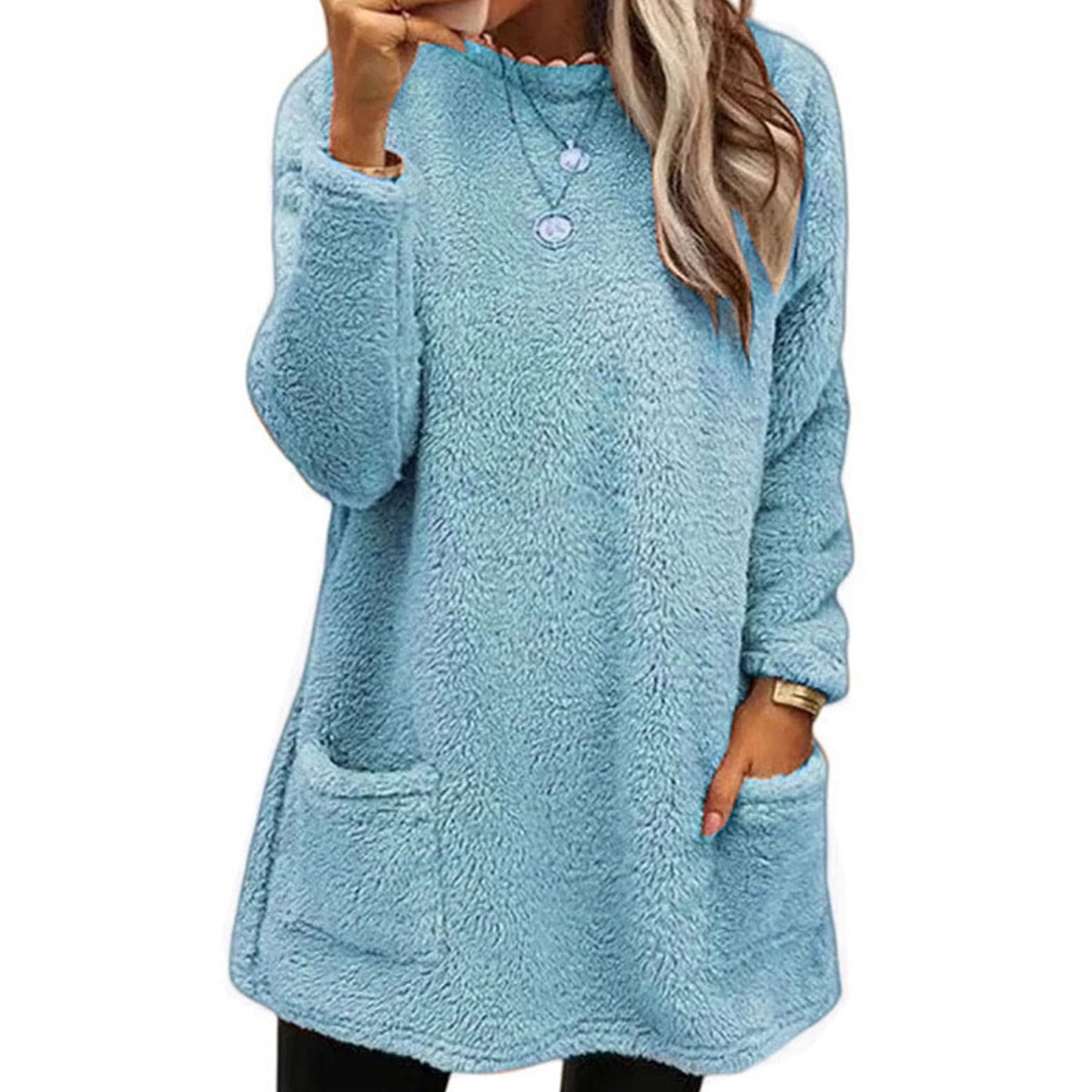 3. Super Soft Fleece Tunics Top for Women Winter Cozy Pullover Long ...