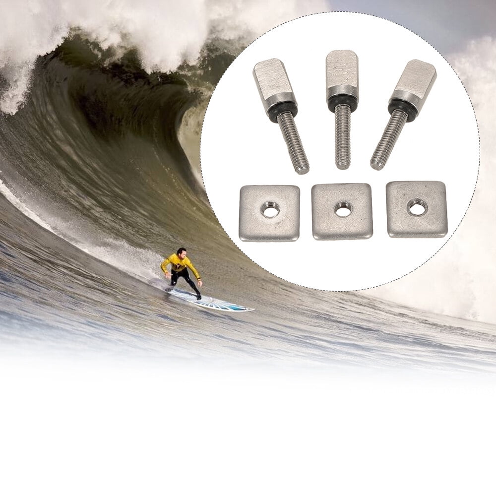 3 Surfboard Longboard Sliding Fin Screw & Fin Plate Replacement Kit for ...