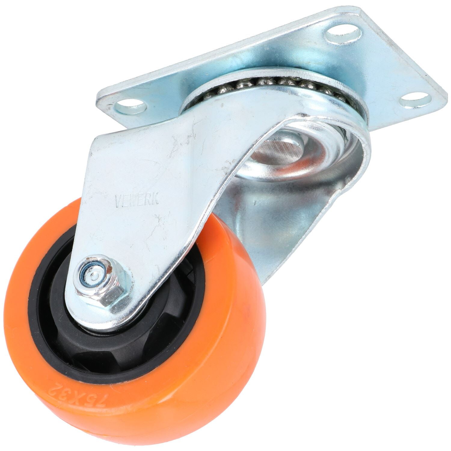 3" Swivel PVC Trolley Castor Wheel Roller Bearings 100kg Load Per Wheel ...