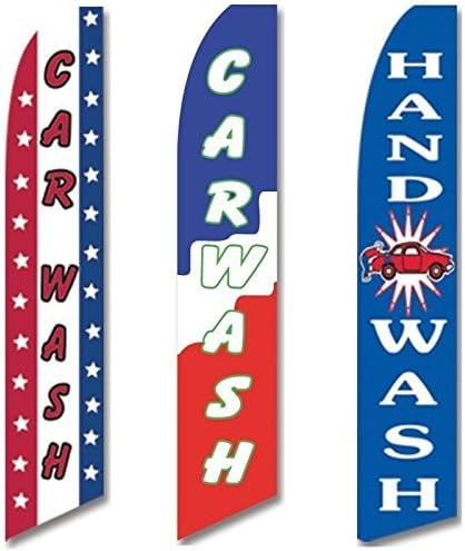 3 Swooper Flags Auto Detailing Shop Hand Wash Car Wash Service OPEN - Walmart.com
