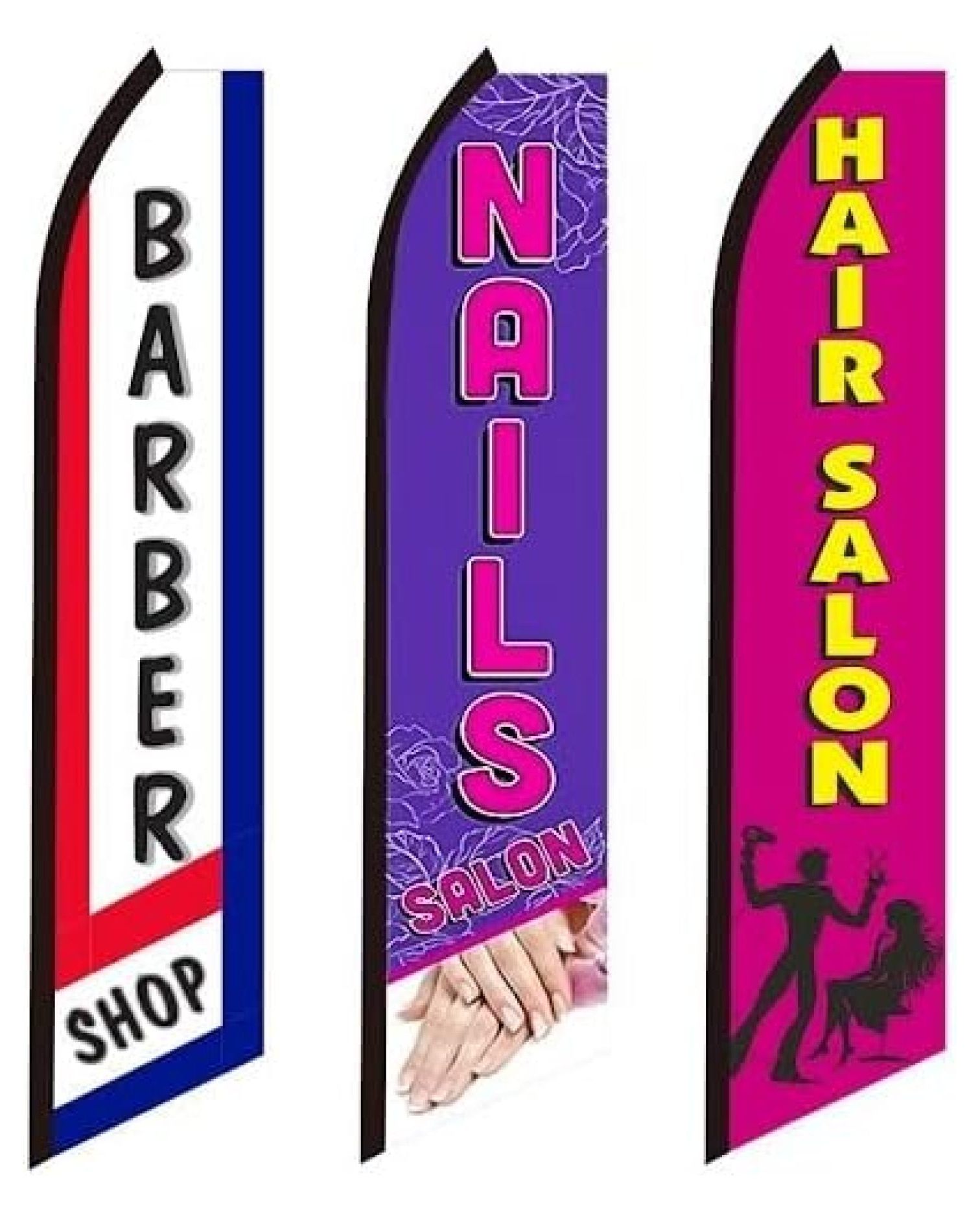 3 Swooper Flags Hair & Nail Salon Barber Shop OPEN Welcome - Walmart.com