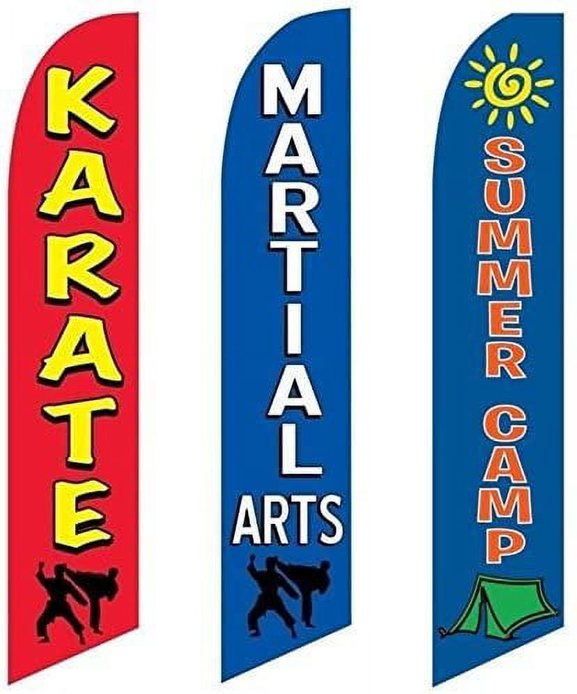 3 Swooper Flags Karate Lessons Martial Arts & Summer Camp Now OPEN ...