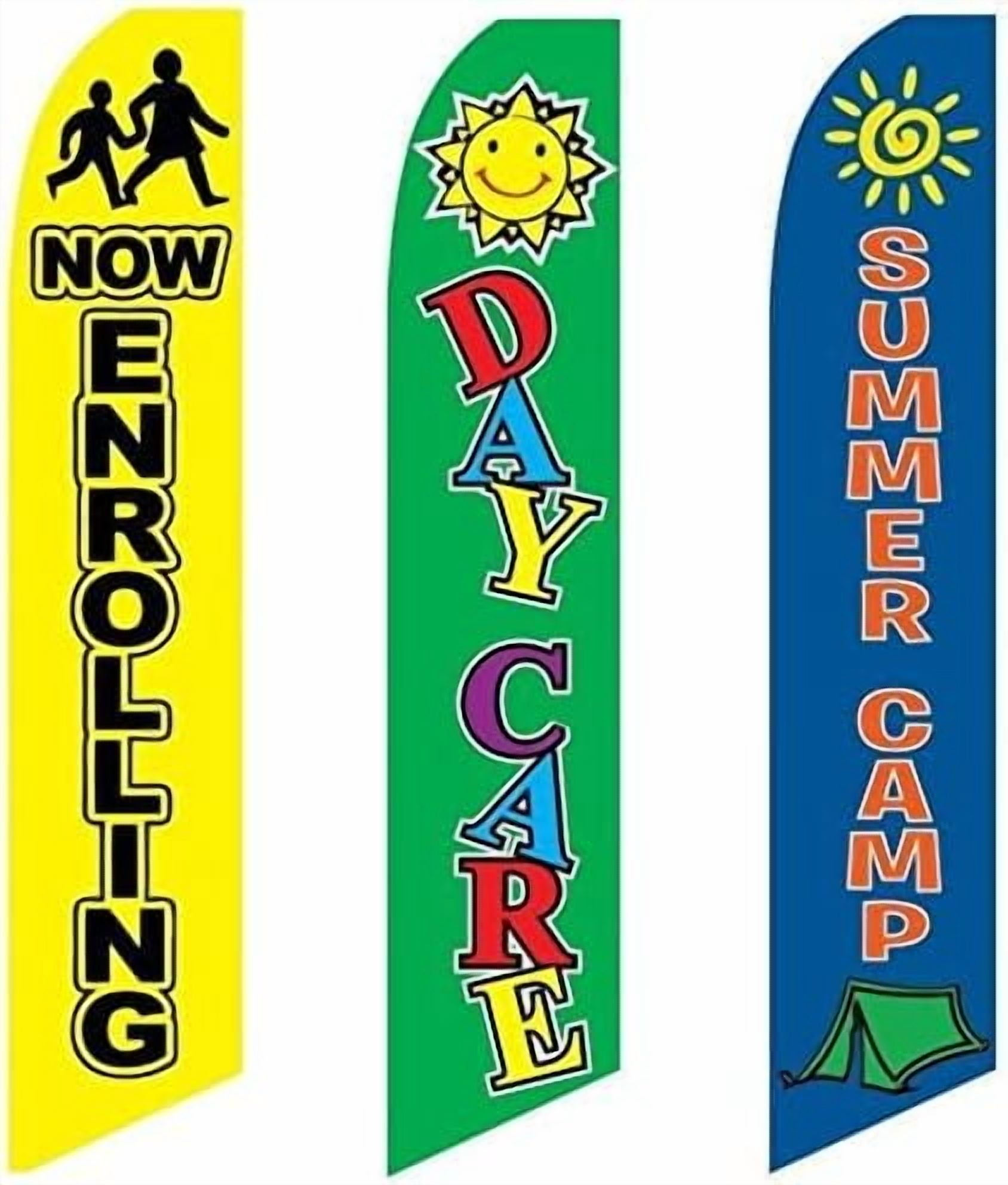 3 Swooper Flags Now Enrolling Day Care & Summer Camp - Walmart.com