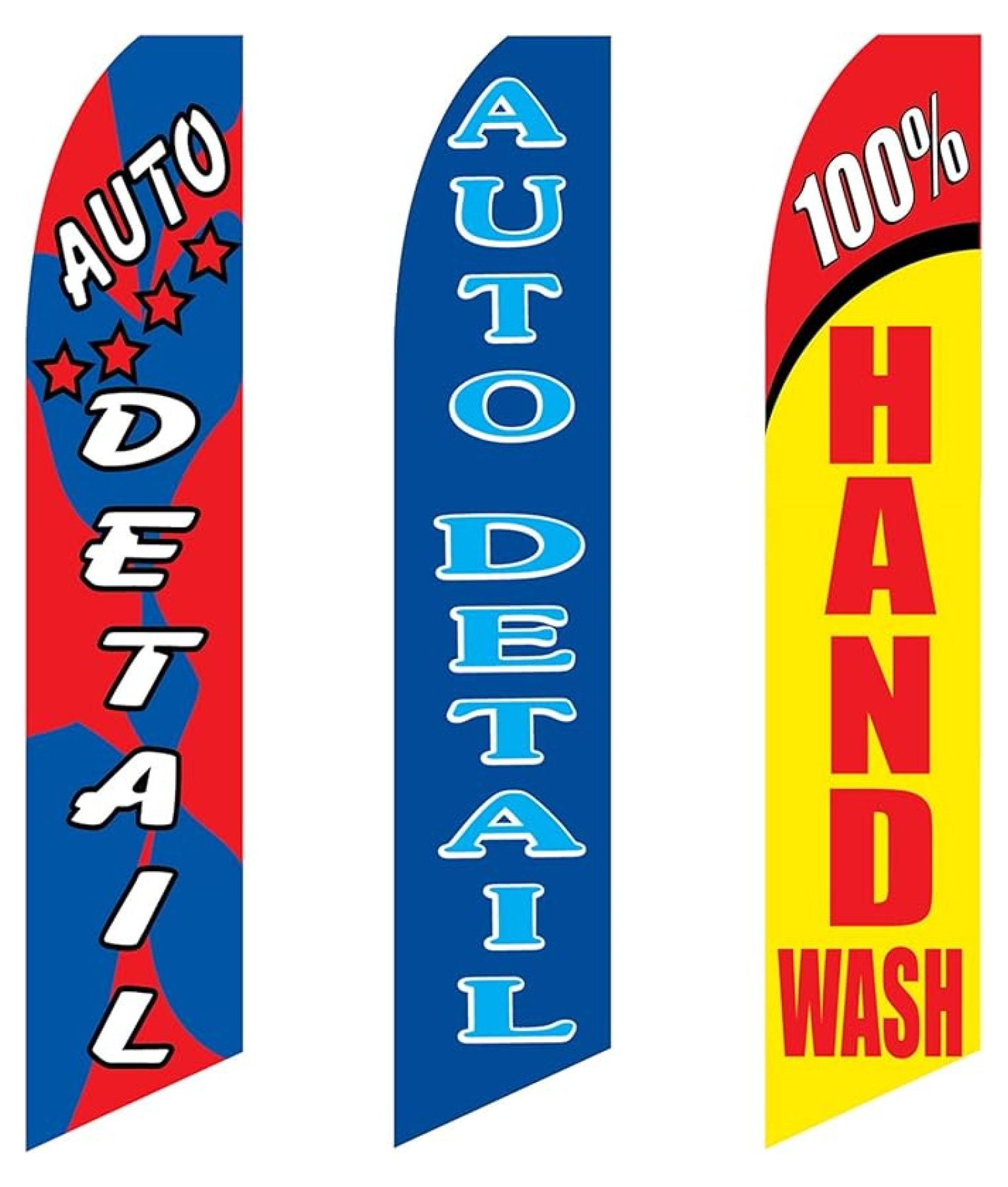 3 Swooper Flags Welcome Auto Detail Shop Hand Wash Car Wash - Walmart.com
