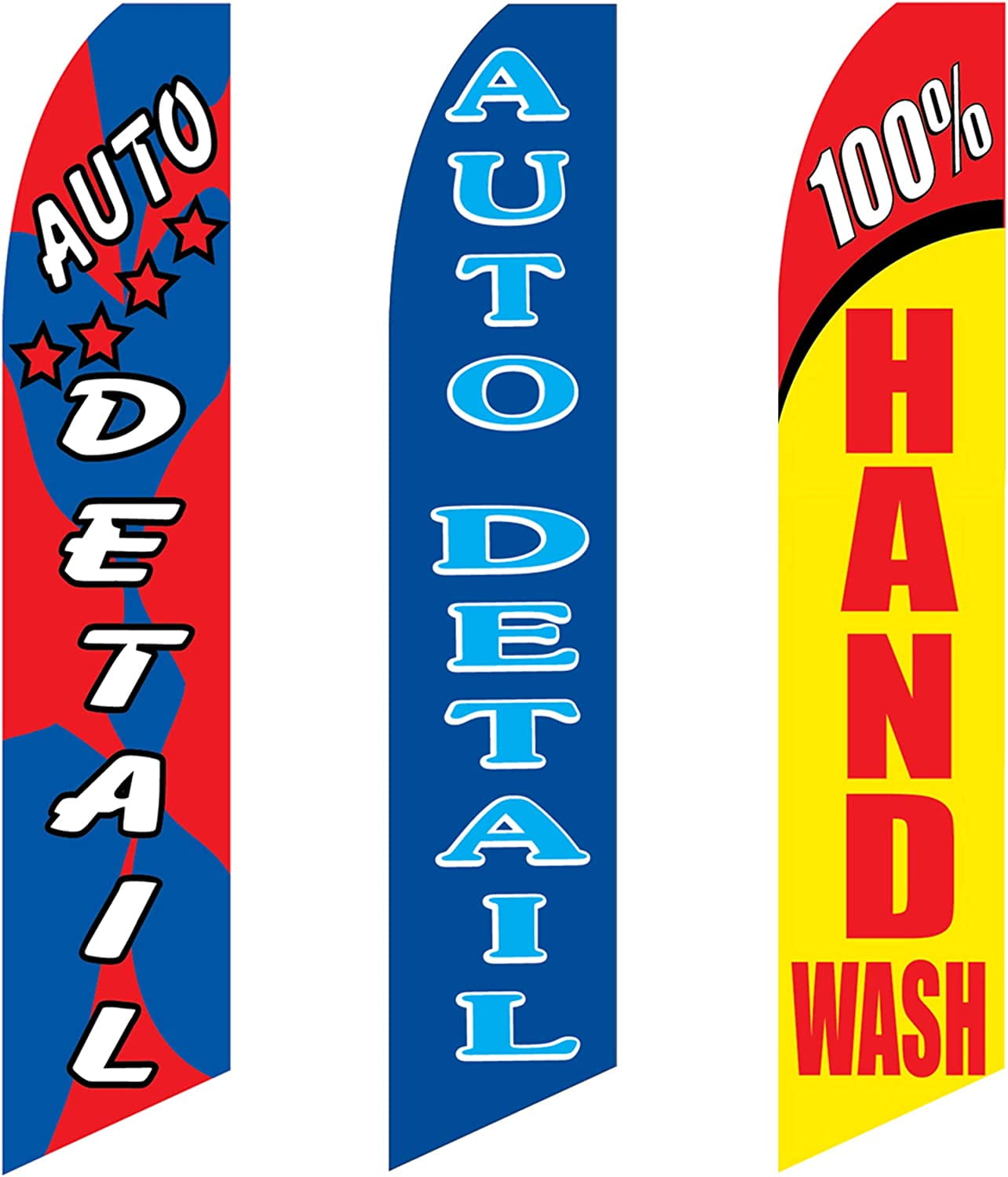 3 Swooper Flags Welcome Auto Detail Shop Hand Wash Car Wash - Walmart.com