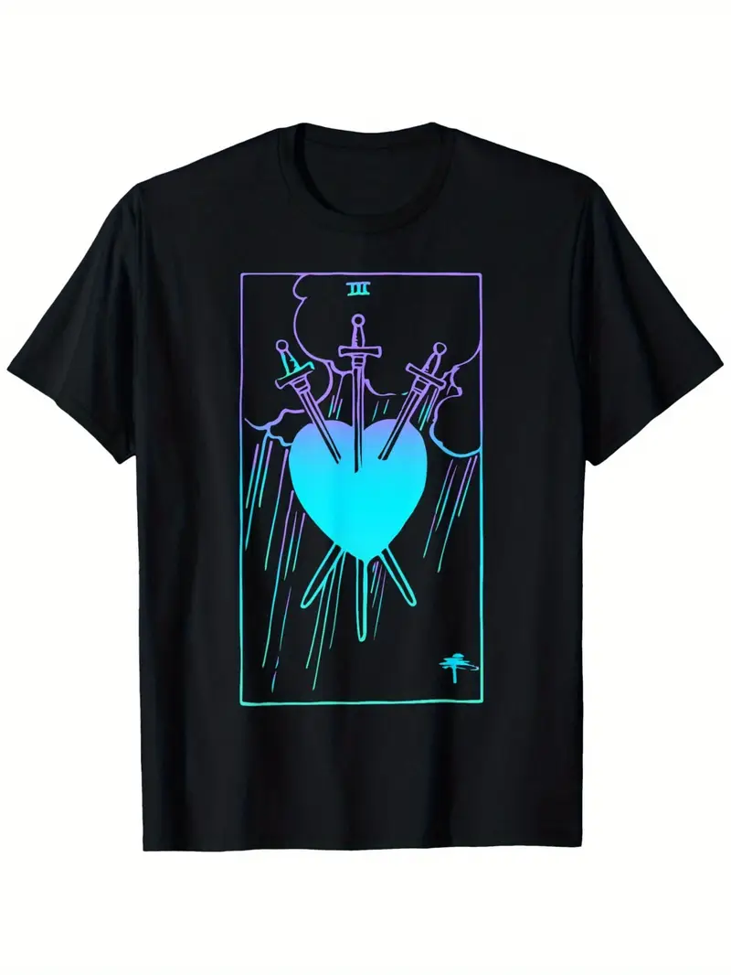 3 of Swords Tarot Card Rider Waite Witchy T-Shirt Tarot Card T-shirt ...