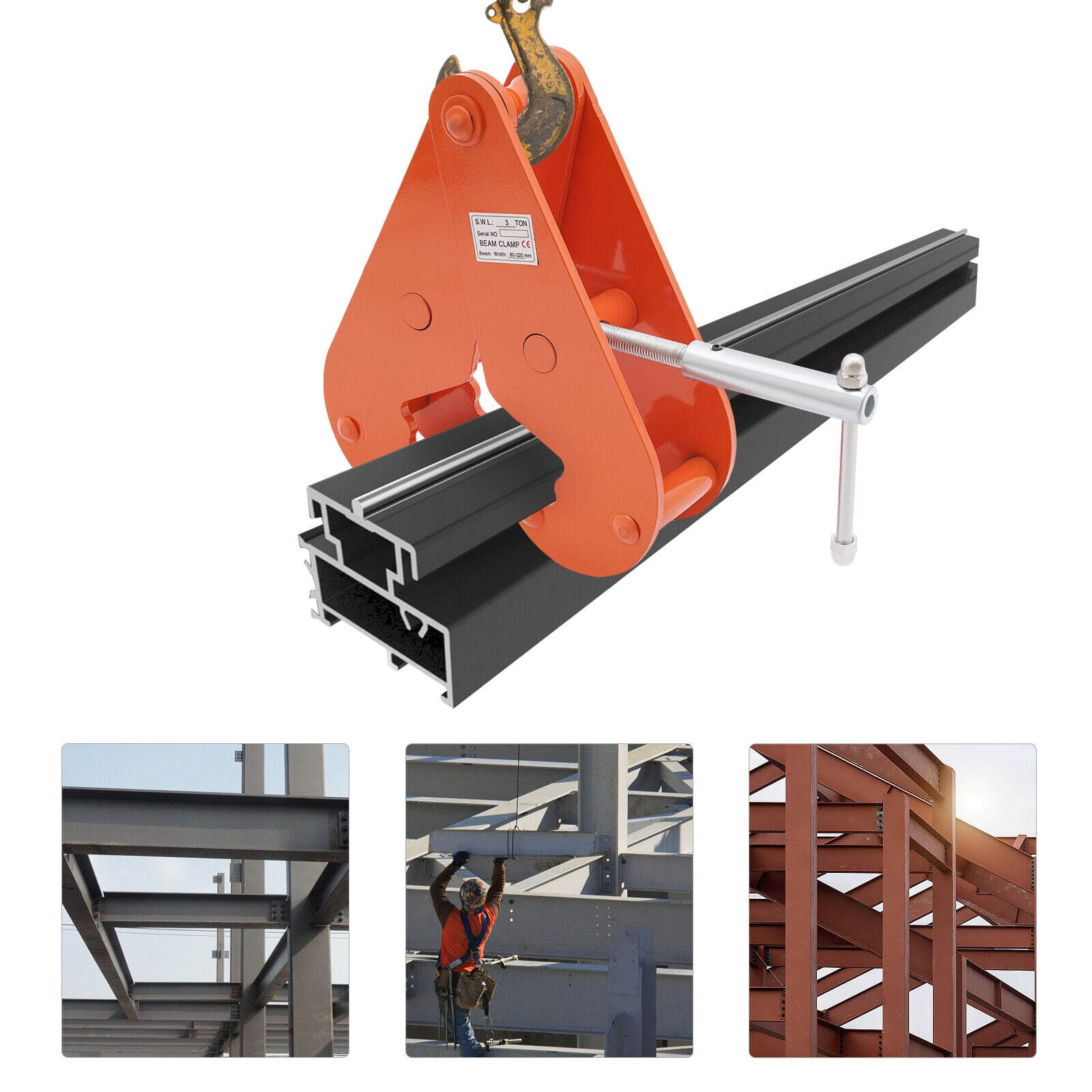 3 T/6613.87 Lbs Industrial Vertical Clamp Carbon Steel Heavy Duty ...