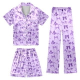 3 T Pajamas for Toddlers Girls Button-Down Pjs Short Sleeve Top Shorts ...