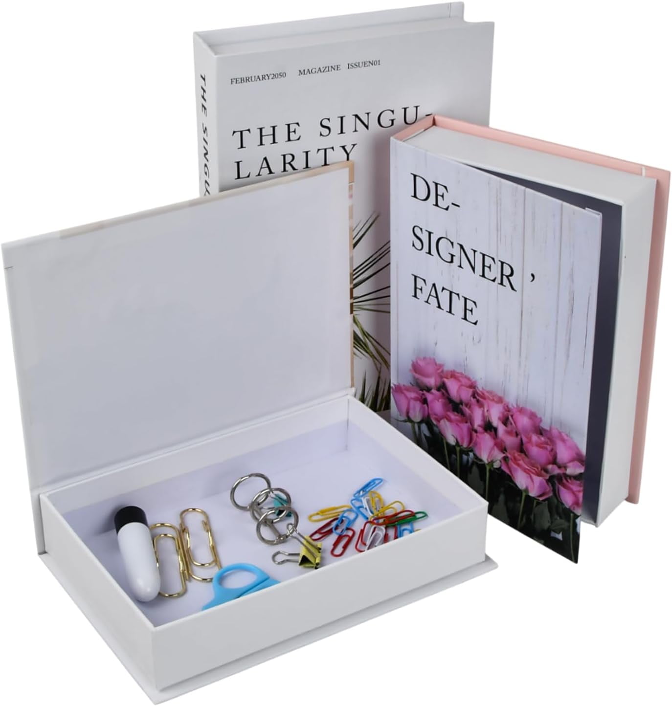 3‎TACYKIBD 3 pcs Decorative Fake Books, Fashionable Fake Book Box ...