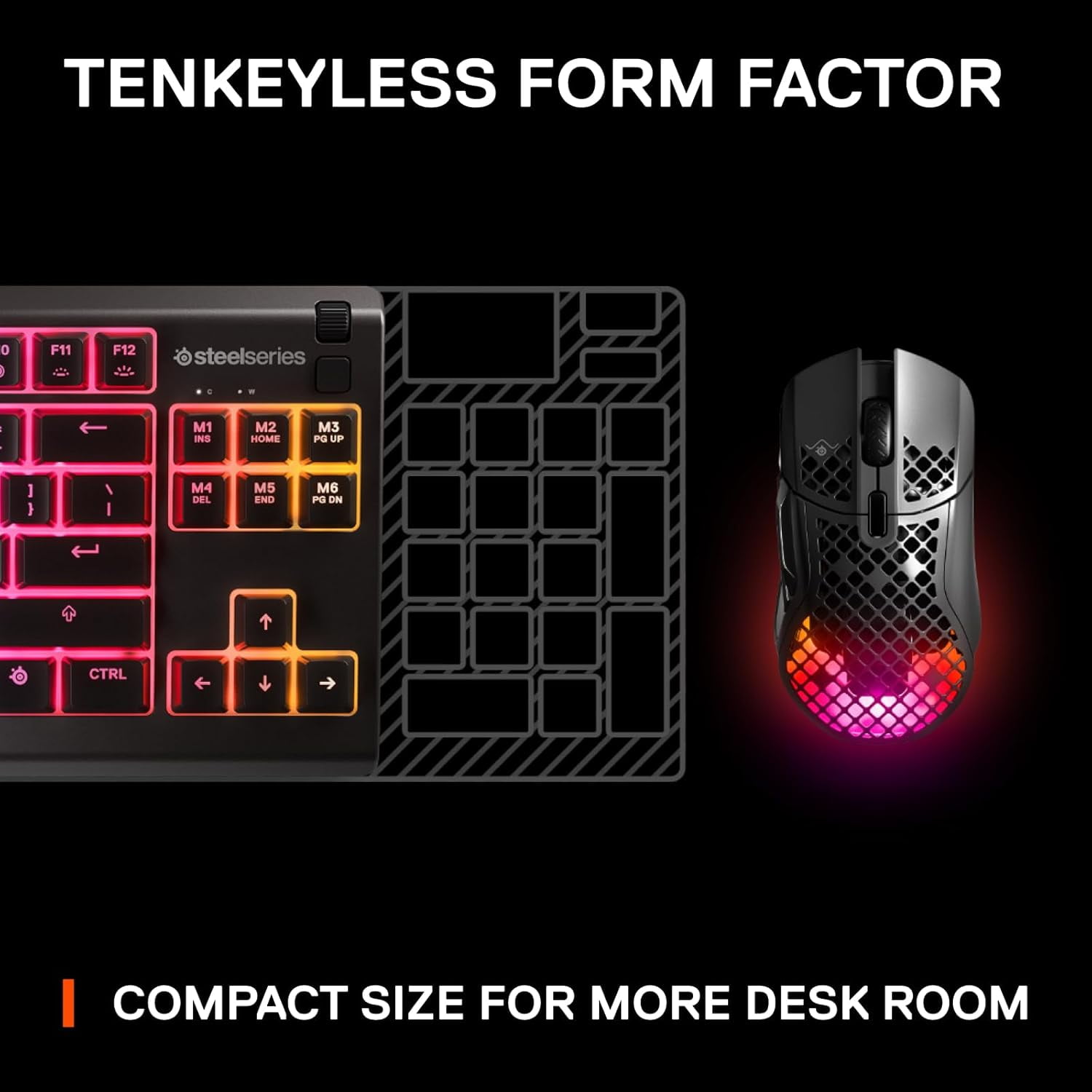 3 TKL RGB Gaming Keyboard – Tenkeyless Compact Form Factor - 8-Zone RGB ...