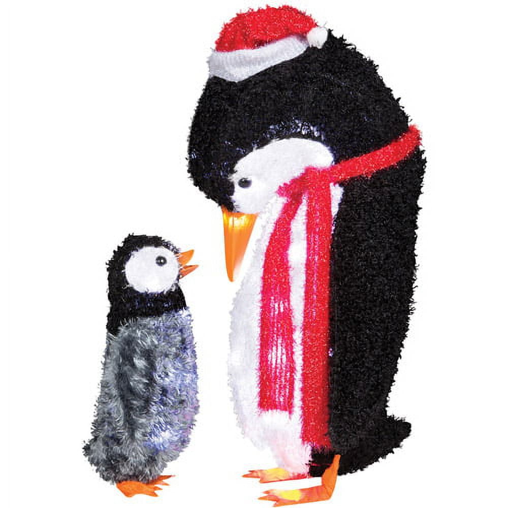 3' Tall Fuzzy Plush Mommy and Baby Penguin Christmas Prop - Walmart.com
