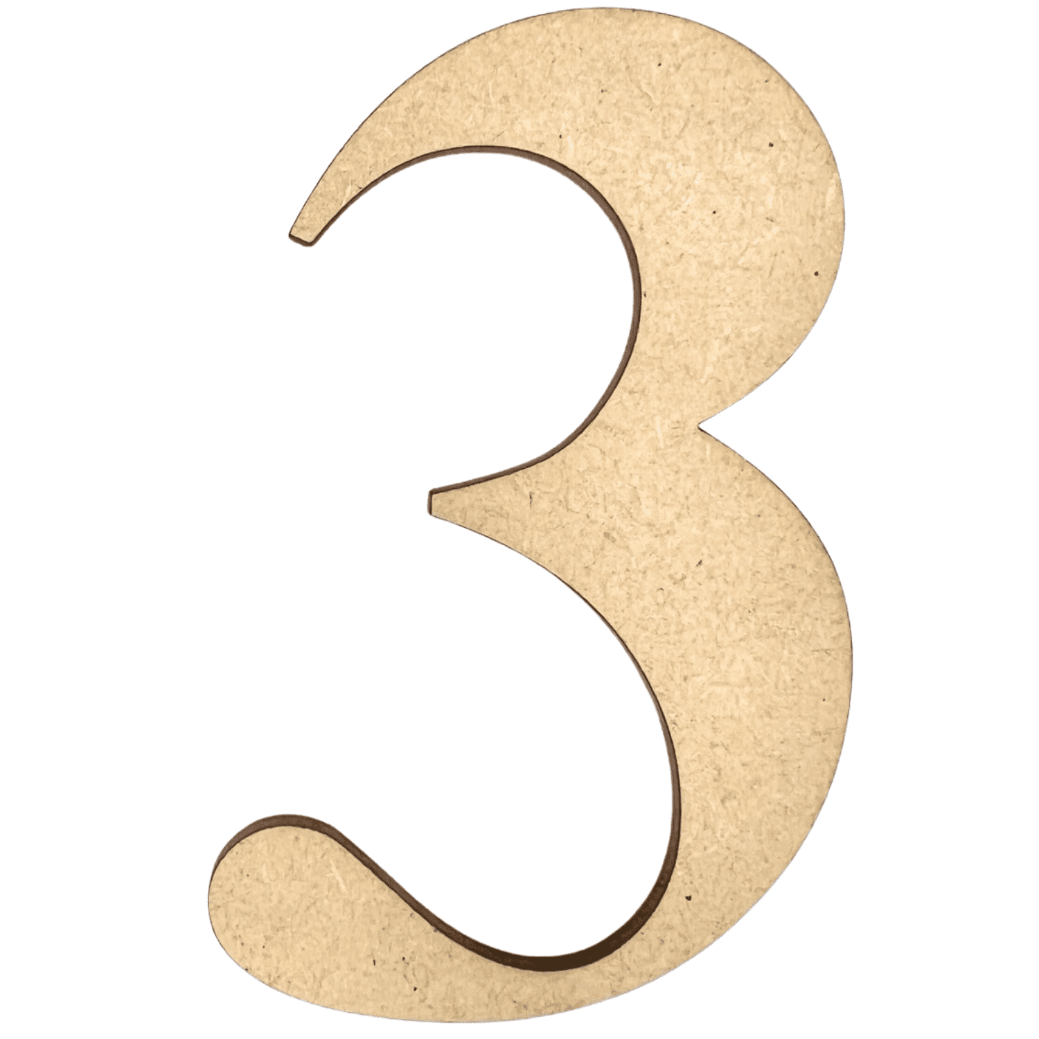 3" Tall MDF Number 3| 1/8" Thick | Krafty Supply Letters | Times ...